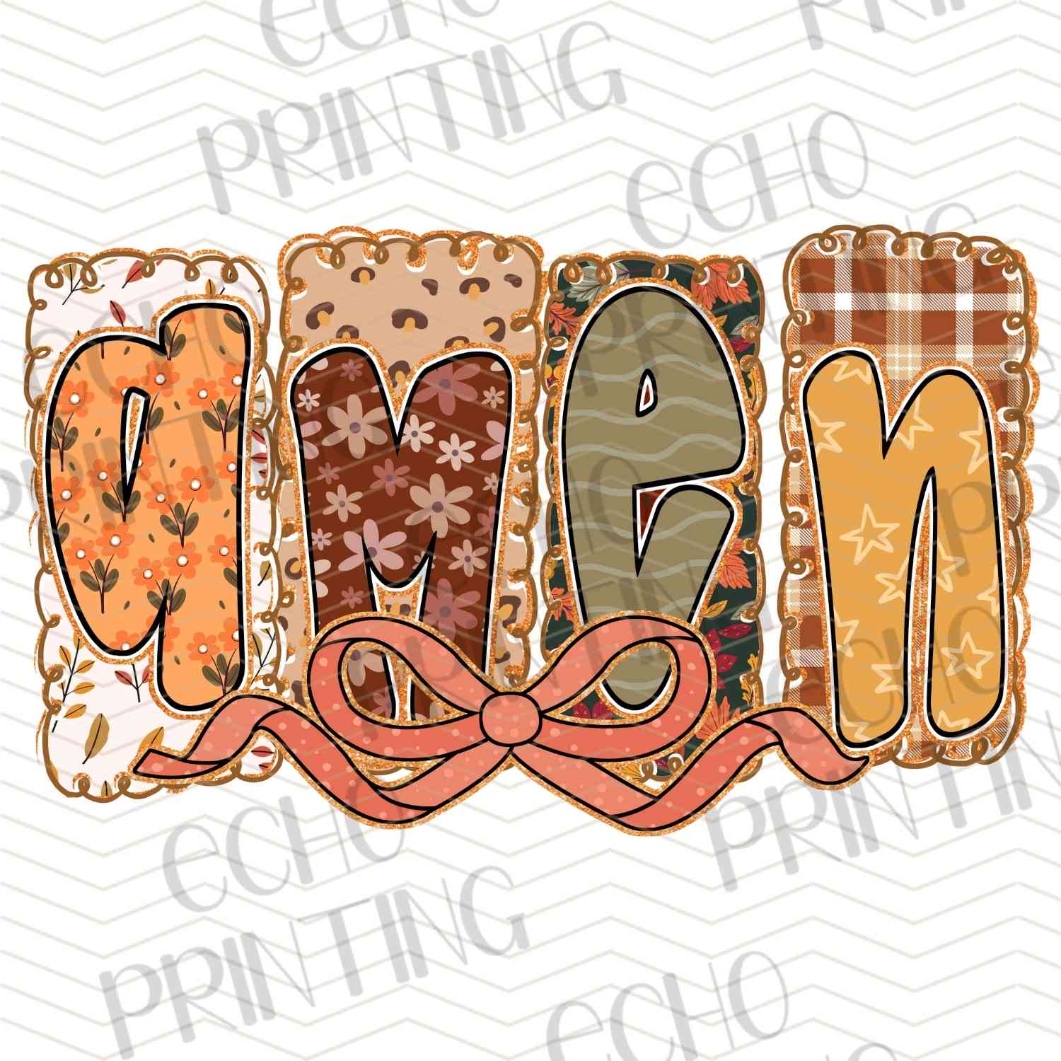 FLTK 426 – AMEN SCRIPT FALL COLORS – ECHO PRINTING