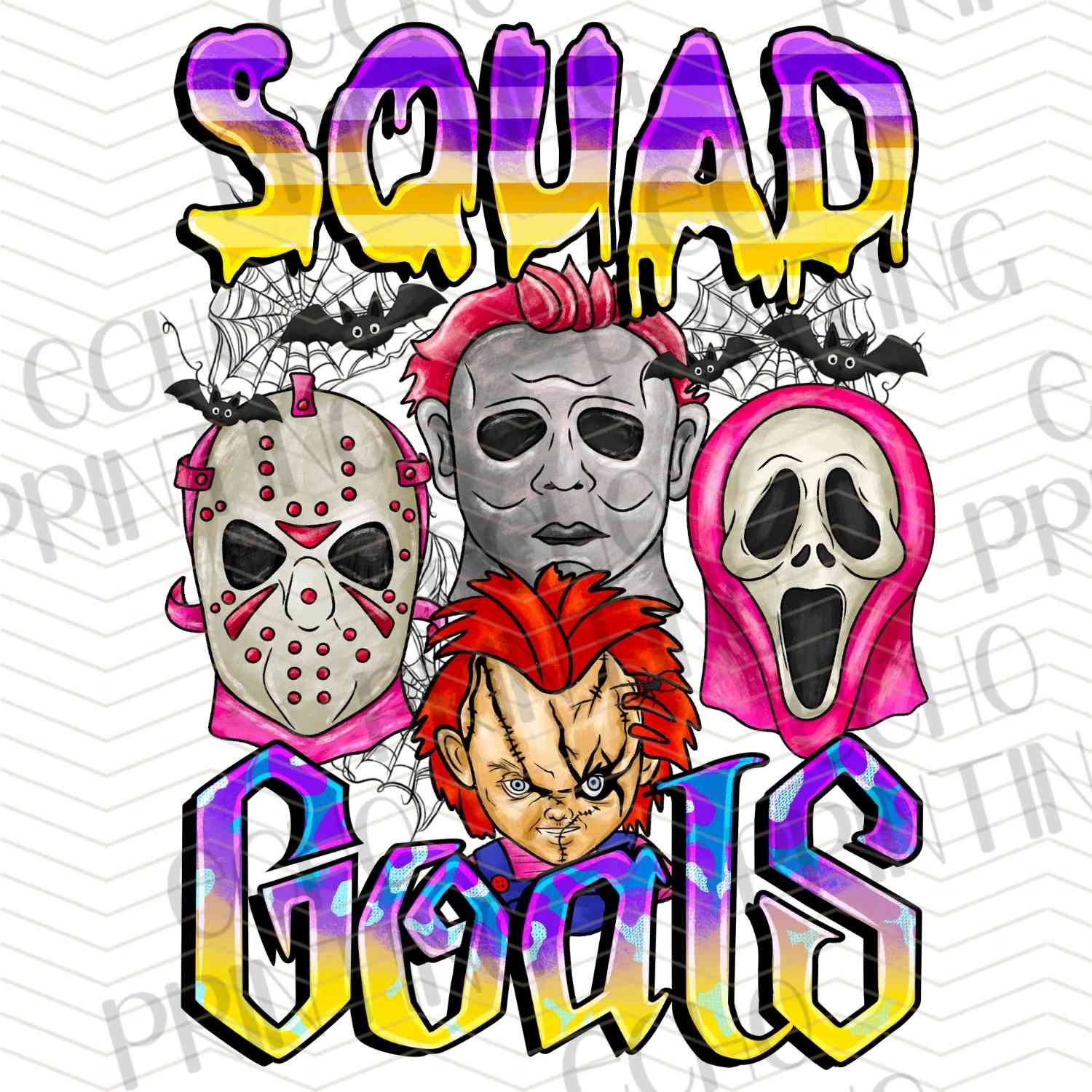 HLW 916 – SQUAD GOALS HALLOWEEN MASKS – ECHO PRINTING