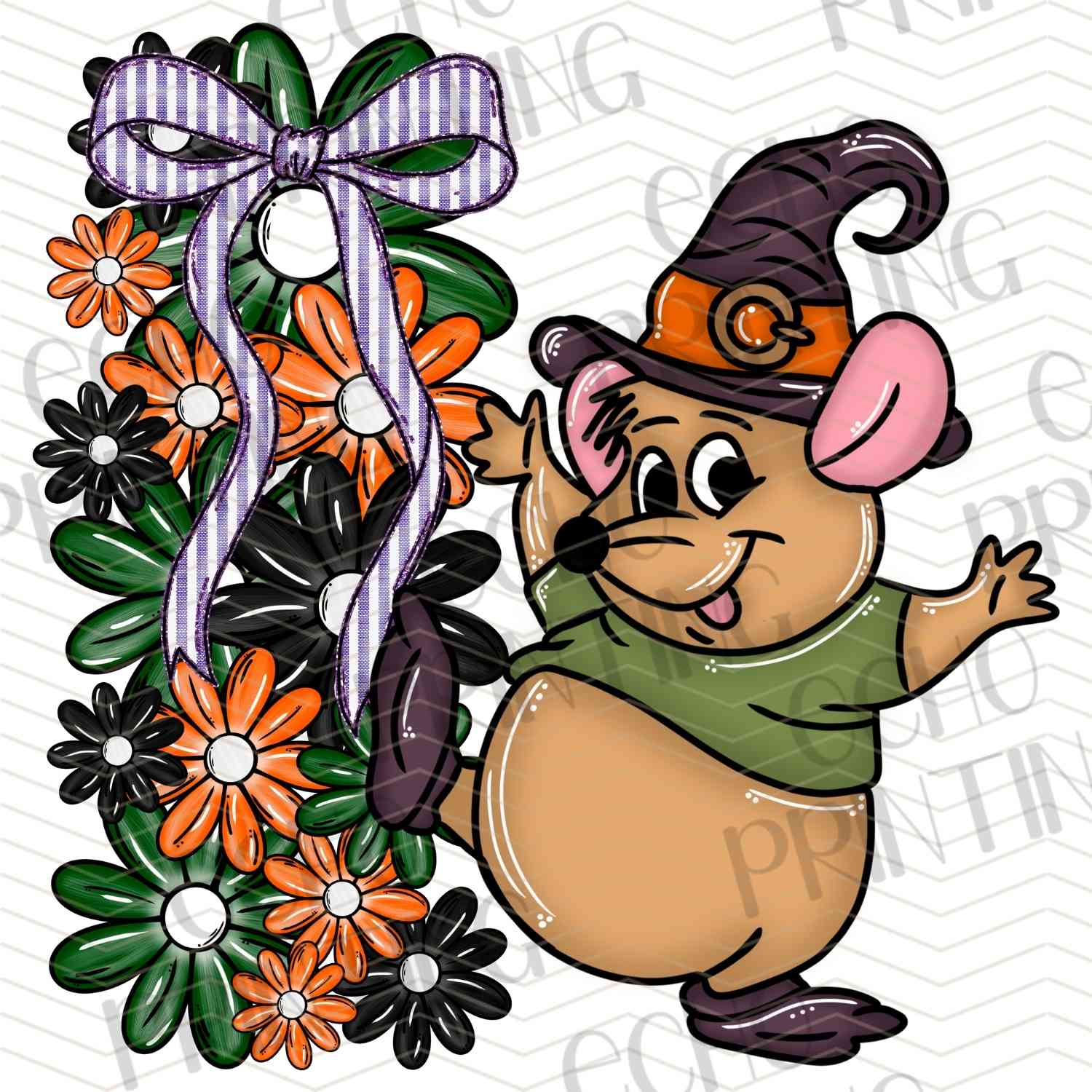 HLW 955 – MOUSE COSTUME HALLOWEEN WITH FLOWERS – ECHO PRINTING