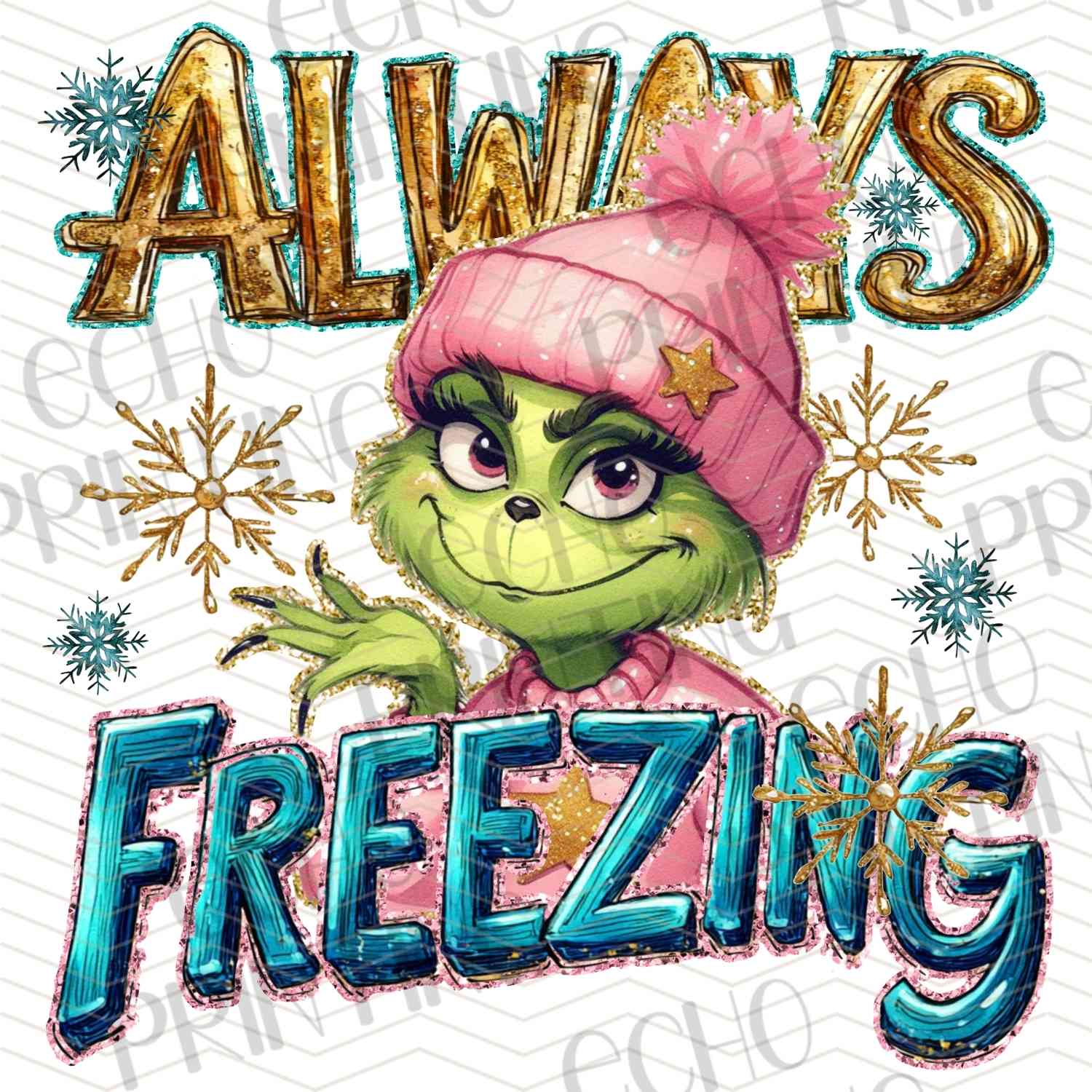 WNXM 464 - ALWAYS FREEZING GRINCH FACE – ECHO PRINTING